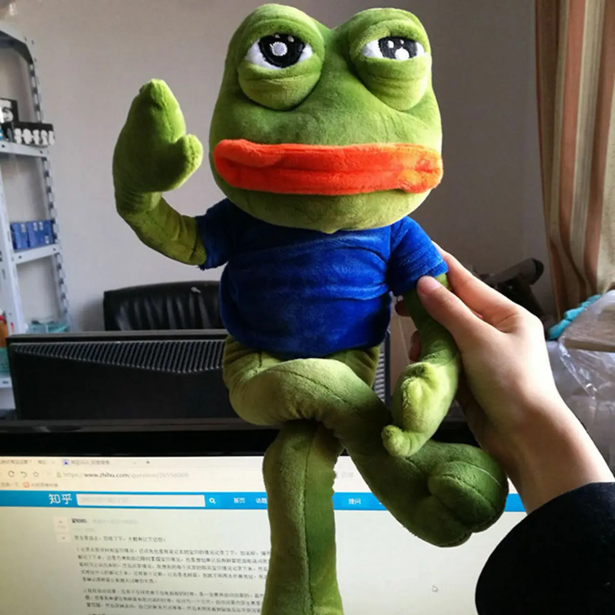 45cm Magic Expression Pepe The Sad Frog Plush Toy - frog-ring.com