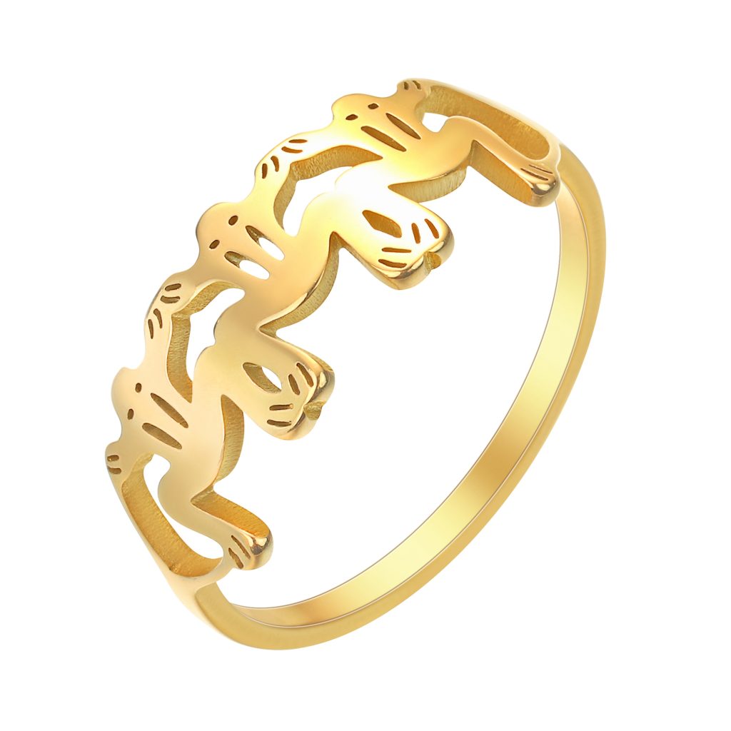 Stainless Steel Infinity Design Frog Engagement Ring - frog-ring.com